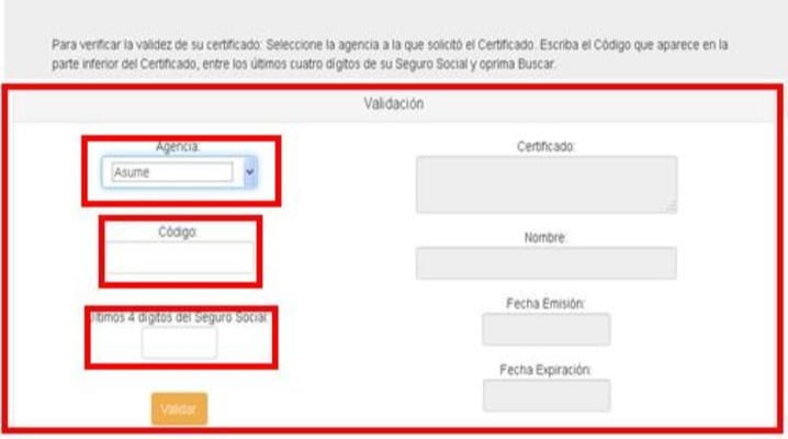 Cómo Solicitar el Certificado de Asume